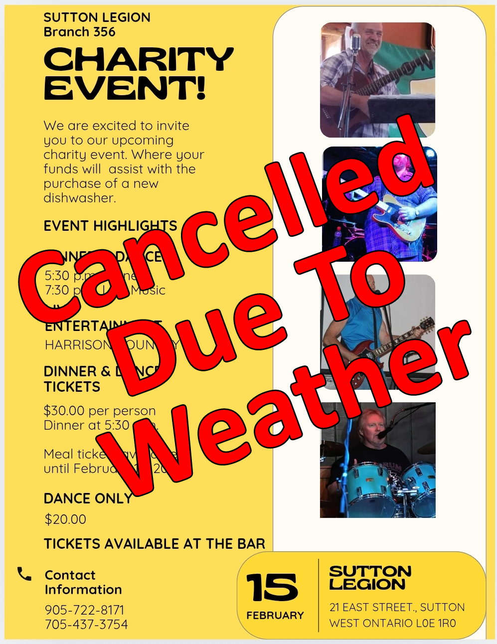 Charity Event Cancelled - Sutton Legion
